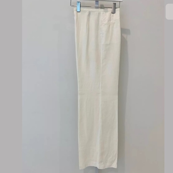 Pants & Jumpsuits | Lida Baday Ivory White Linen Lined Trousers Size Us ...